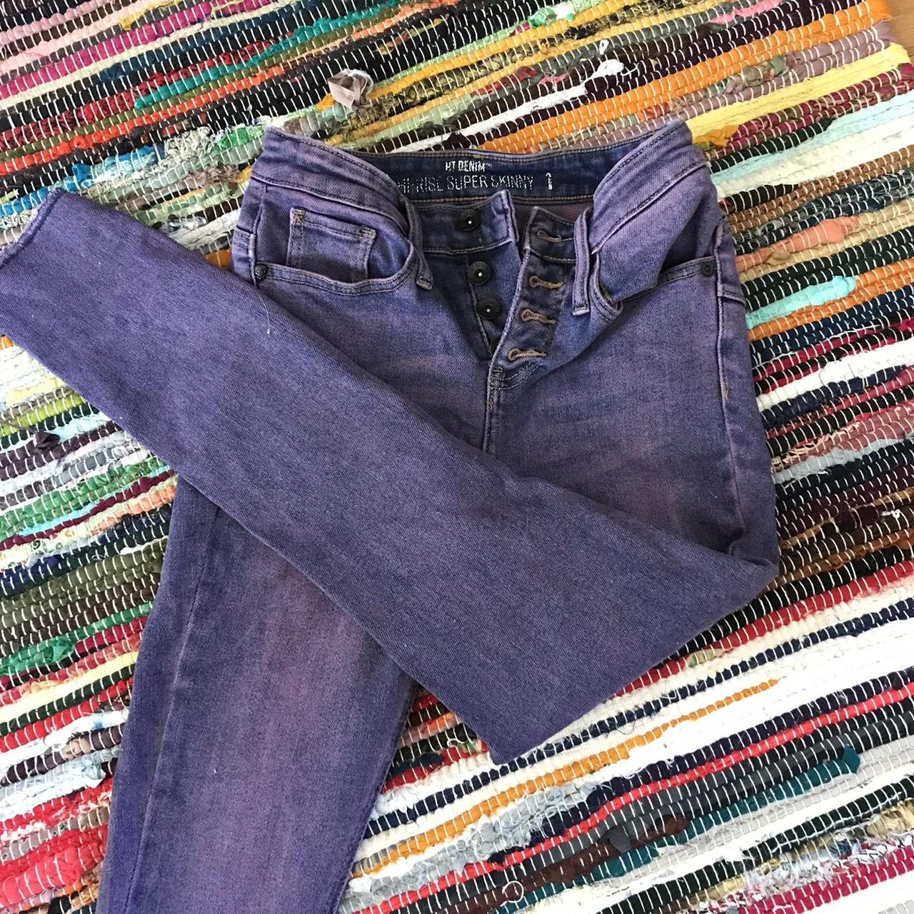 Hot Topic Purple High Waisted Skinny Jeans #punk... | Depop