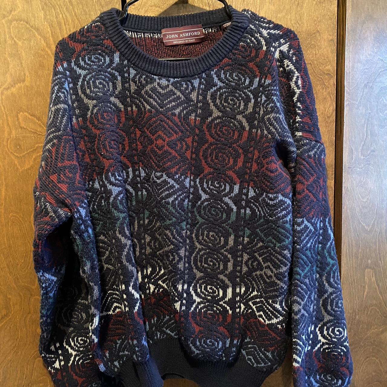 John Ashford Funky Aztec Pattern Sweater size... - Depop