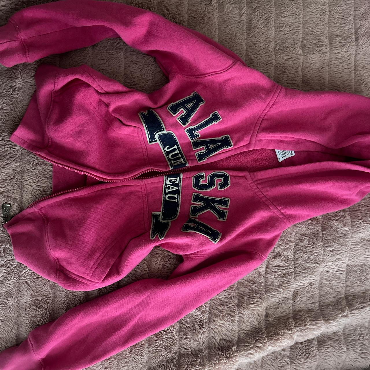 Pink Alaska zip up #jacket #pink #cropped #y2k Only... | Depop