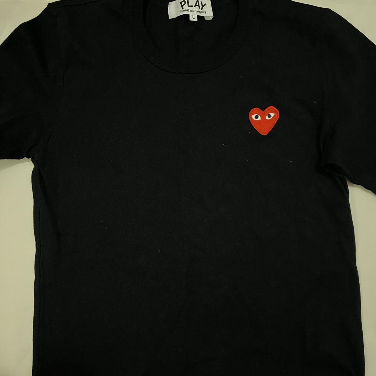 CDG Red Heart Long Sleeve Worn once Authentic... - Depop