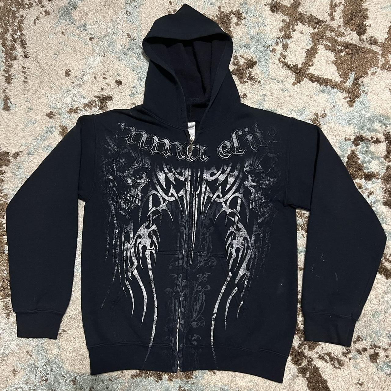 MMA Elite Skulls Cyber Y2K Full Zip Hoodie Size... - Depop MMA Elite Skulls Cyber Y2K Full Zip Hoodie Size... - Depop