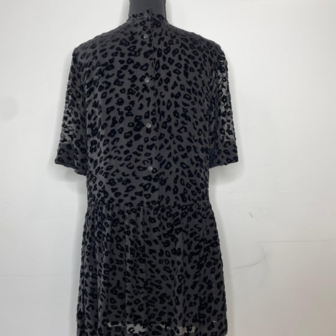 Sheer 2 Layer Suede Leopard Dress High Neck - Depop