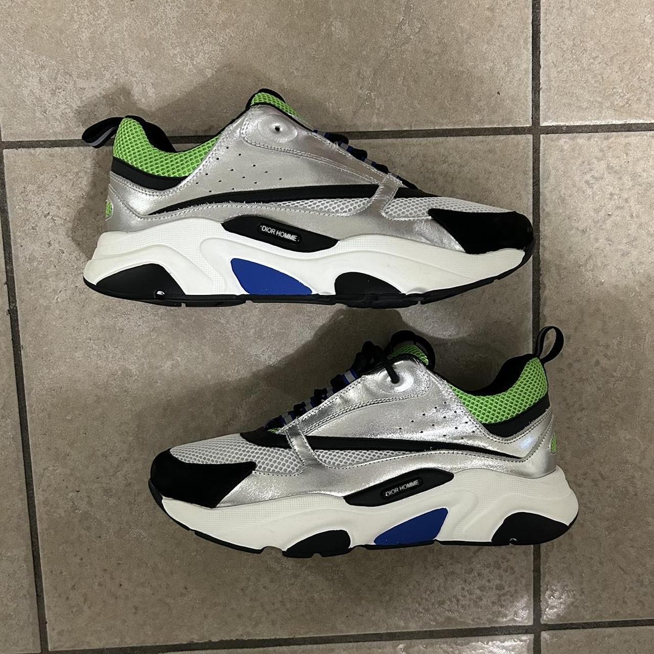 Dior B22 Green Silver Sneaker Size: US 13 / EU... - Depop