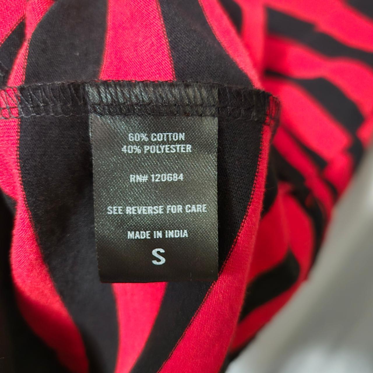 Hot Topic red and black color block / striped... - Depop