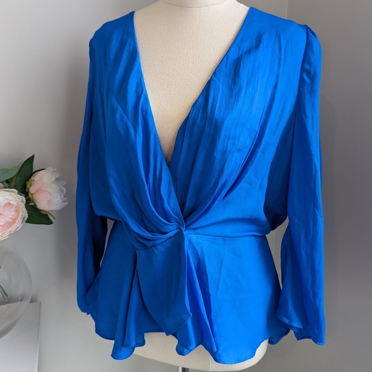 Light and airy Sheike blue top. Size 12. Never been... - Depop