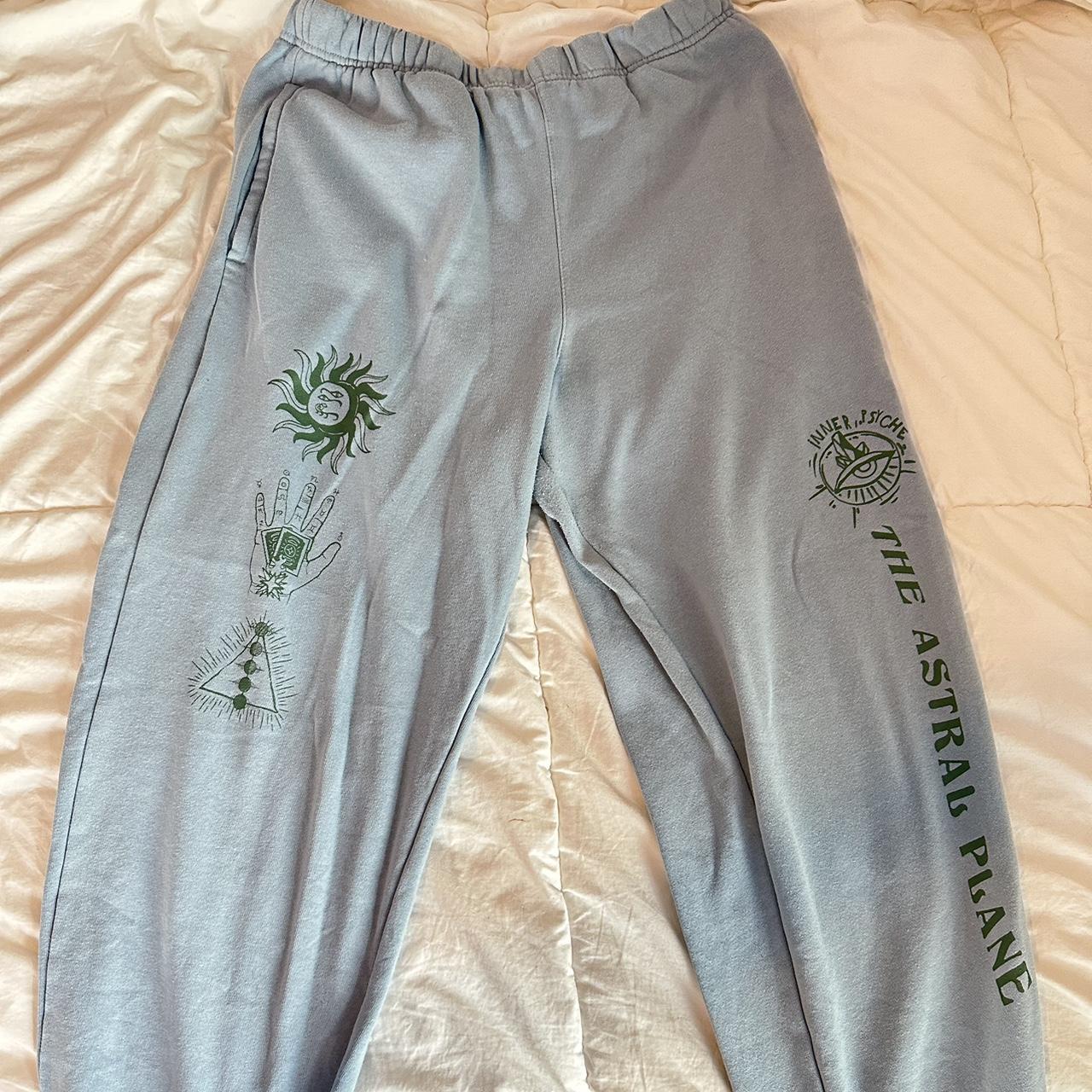 Light Blue Earthbound Sweatpants Size: Medium - Depop