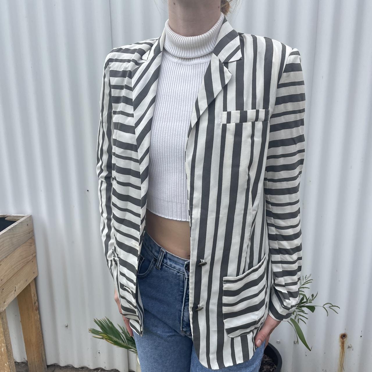 Sass And Bide Retro Blazer 🤍🖤🤍🖤 Striped Blazer With Depop