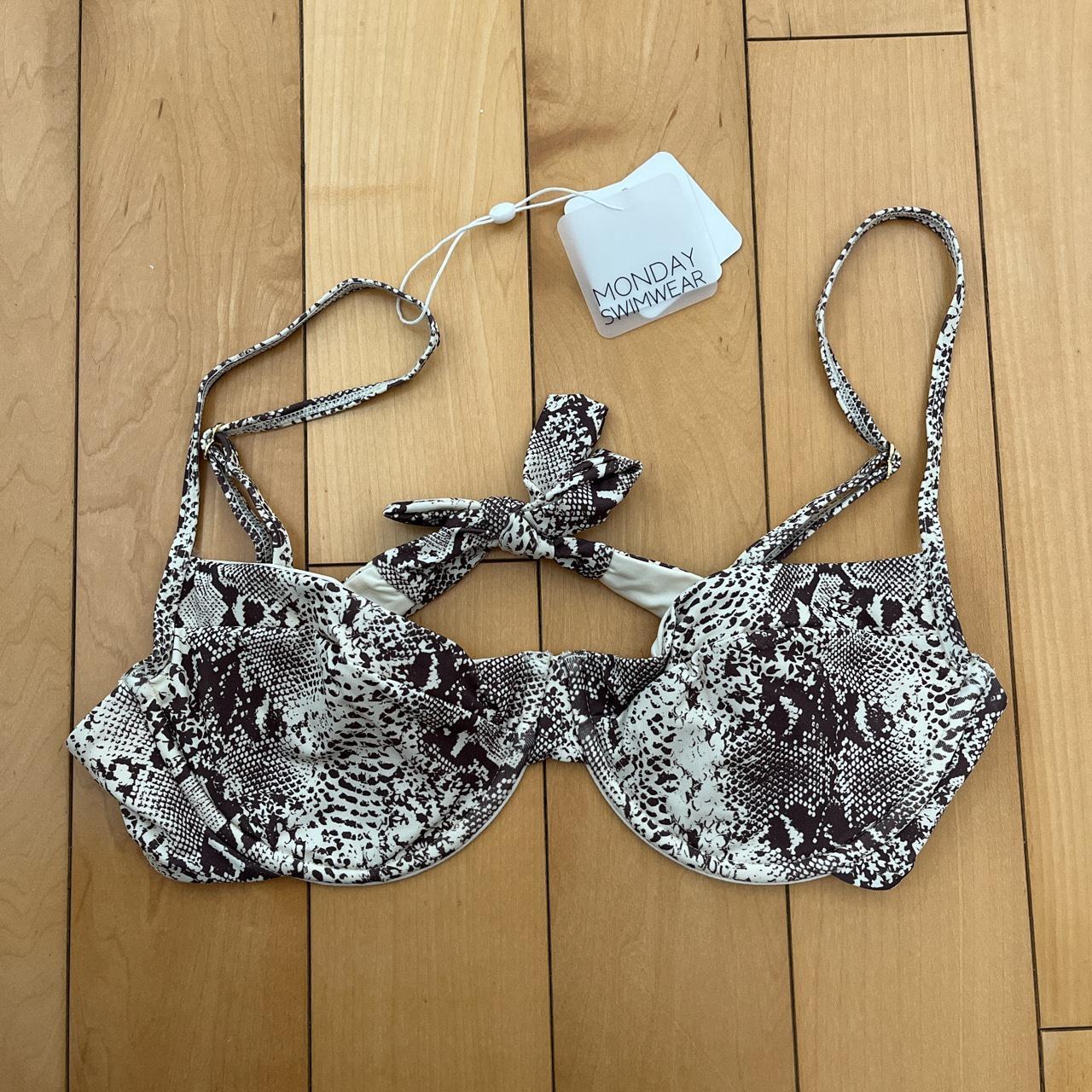 Monday Swimwear Maui Top in Snake print. Size... - Depop