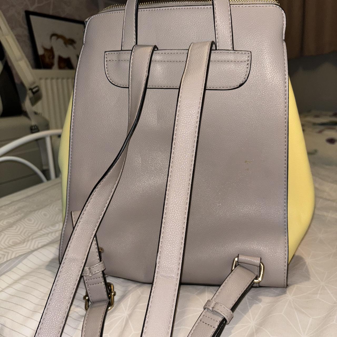 Grey and Yellow Dune Backpack - Depop
