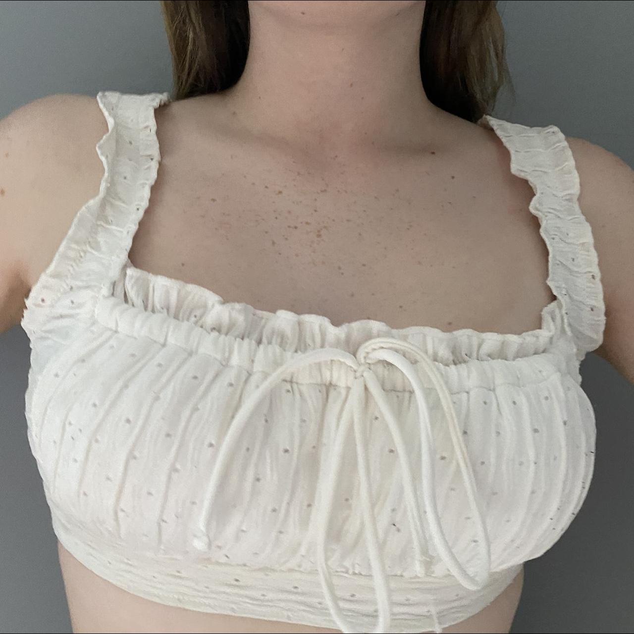 shein white milk maid cottage core top #milkmaid... - Depop