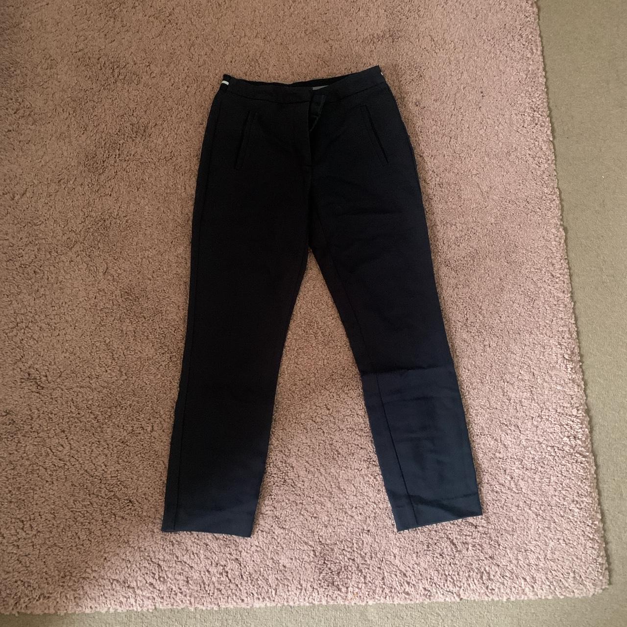 Zara Basic navy blue cigarette trousers in... | Depop