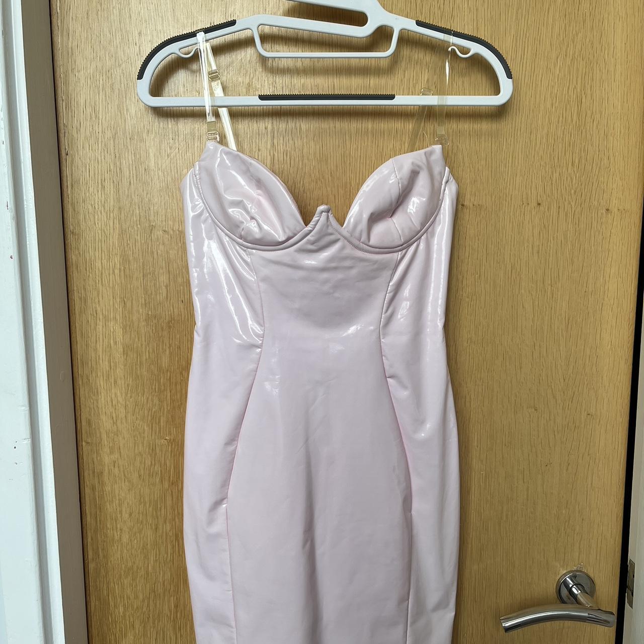 Oh Polly brand new with tags PVC dress in light... - Depop
