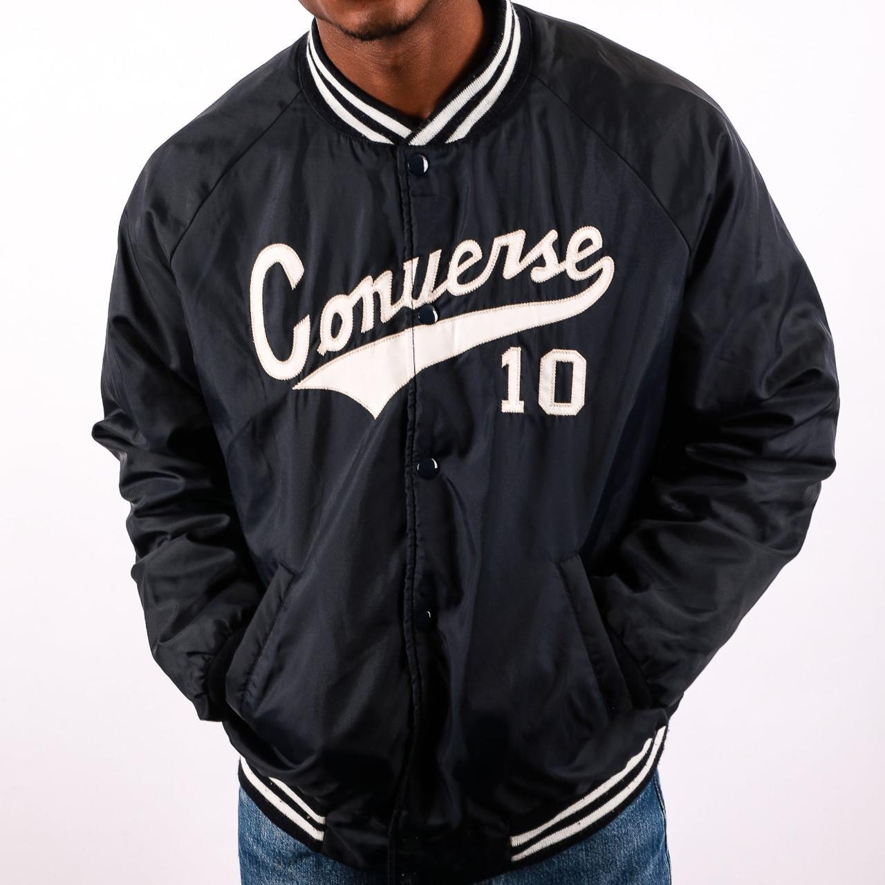 Vintage Converse Jacket in Blue Size on Label -... - Depop