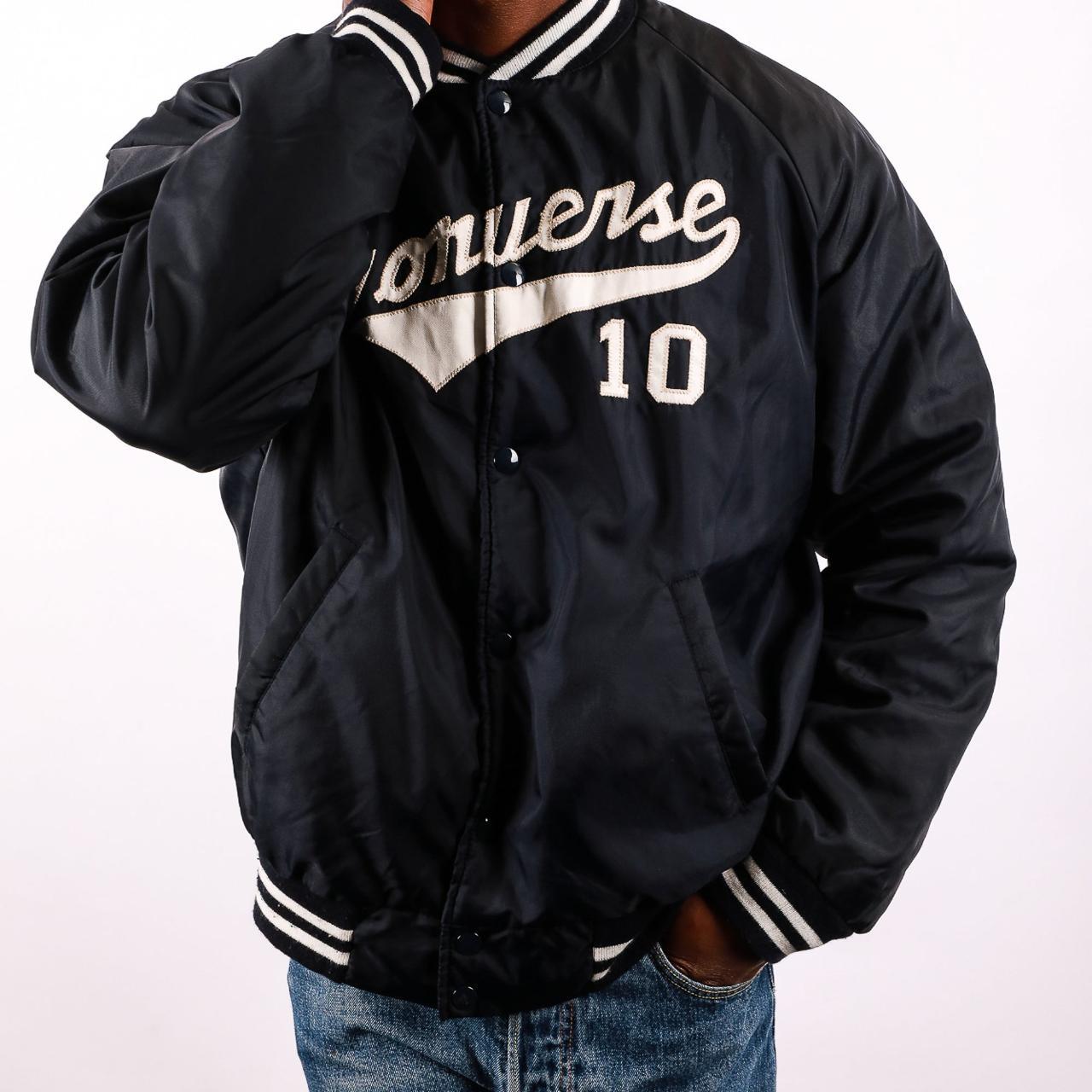 Vintage Converse Jacket in Blue Size on Label -... - Depop