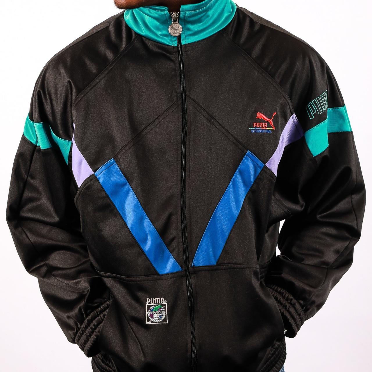 Vintage Puma Jacket in Multicolour Size on Label... - Depop