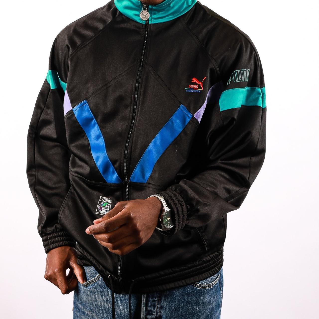Vintage Puma Jacket in Multicolour Size on Label... - Depop