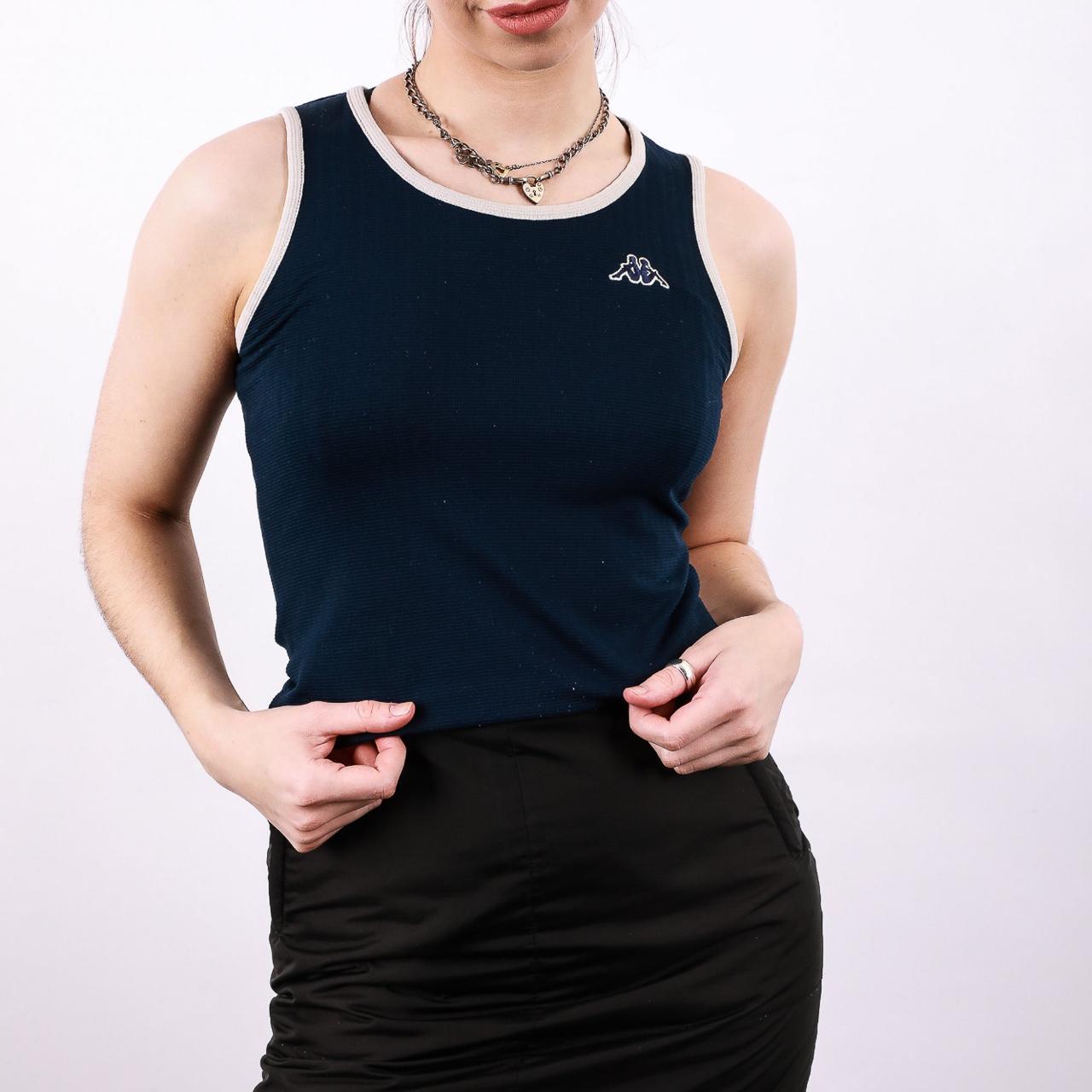 Vintage Kappa Vest Top in Blue Size on Label -•... - Depop