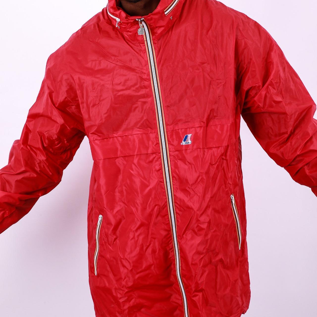 Vintage Kway Jacket in Red Size on Label -•... - Depop