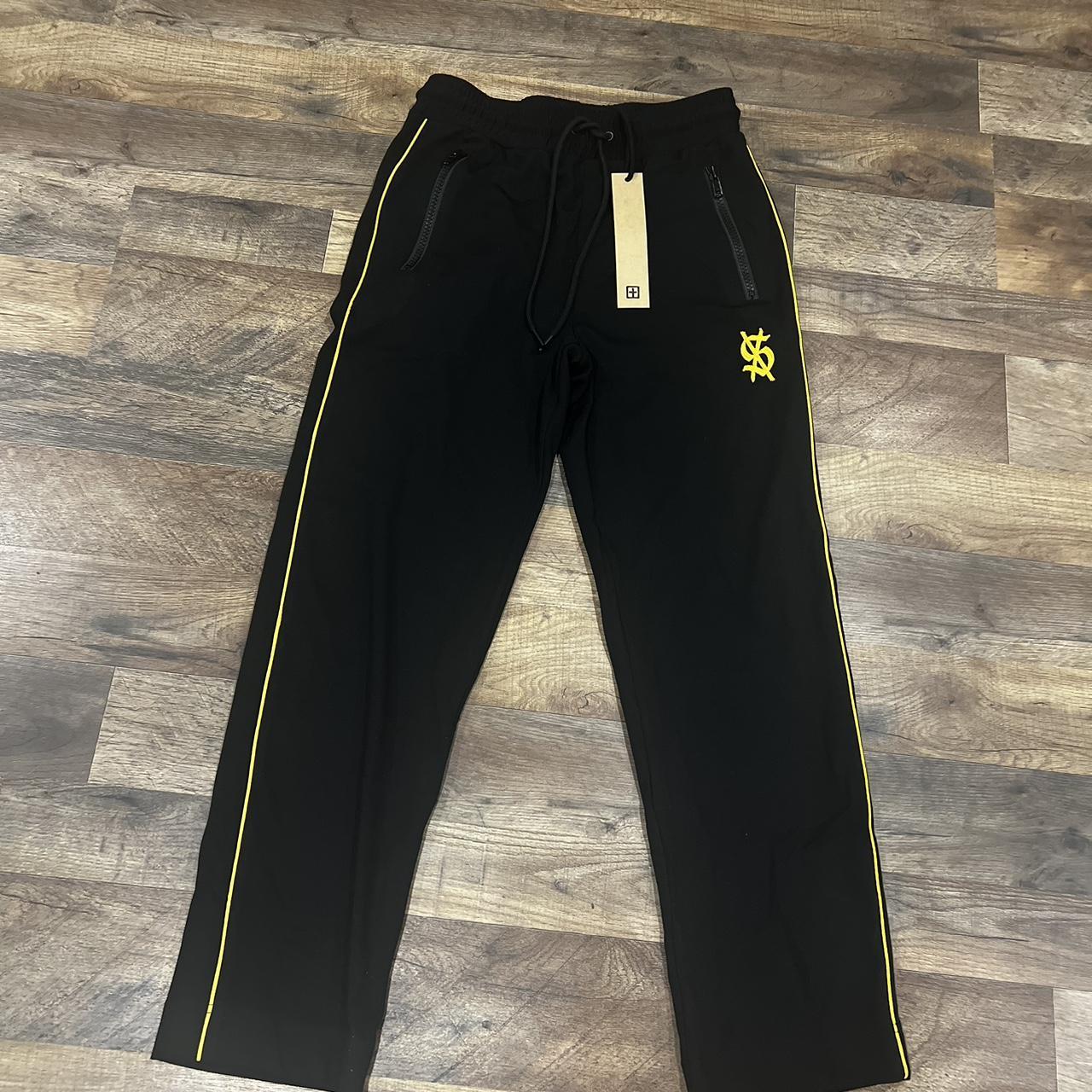 Ksubi Men's Black and Yellow Joggers-tracksuits | Depop