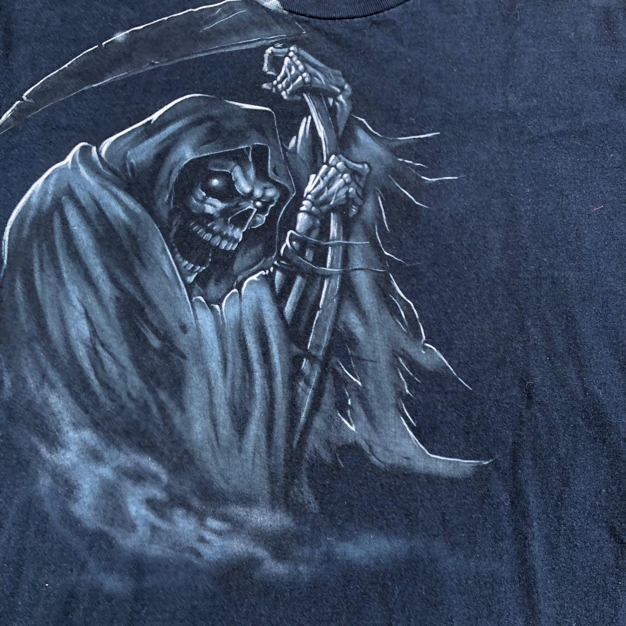 Y2K grunge skeleton grim reaper T-shirt Nice tee... - Depop