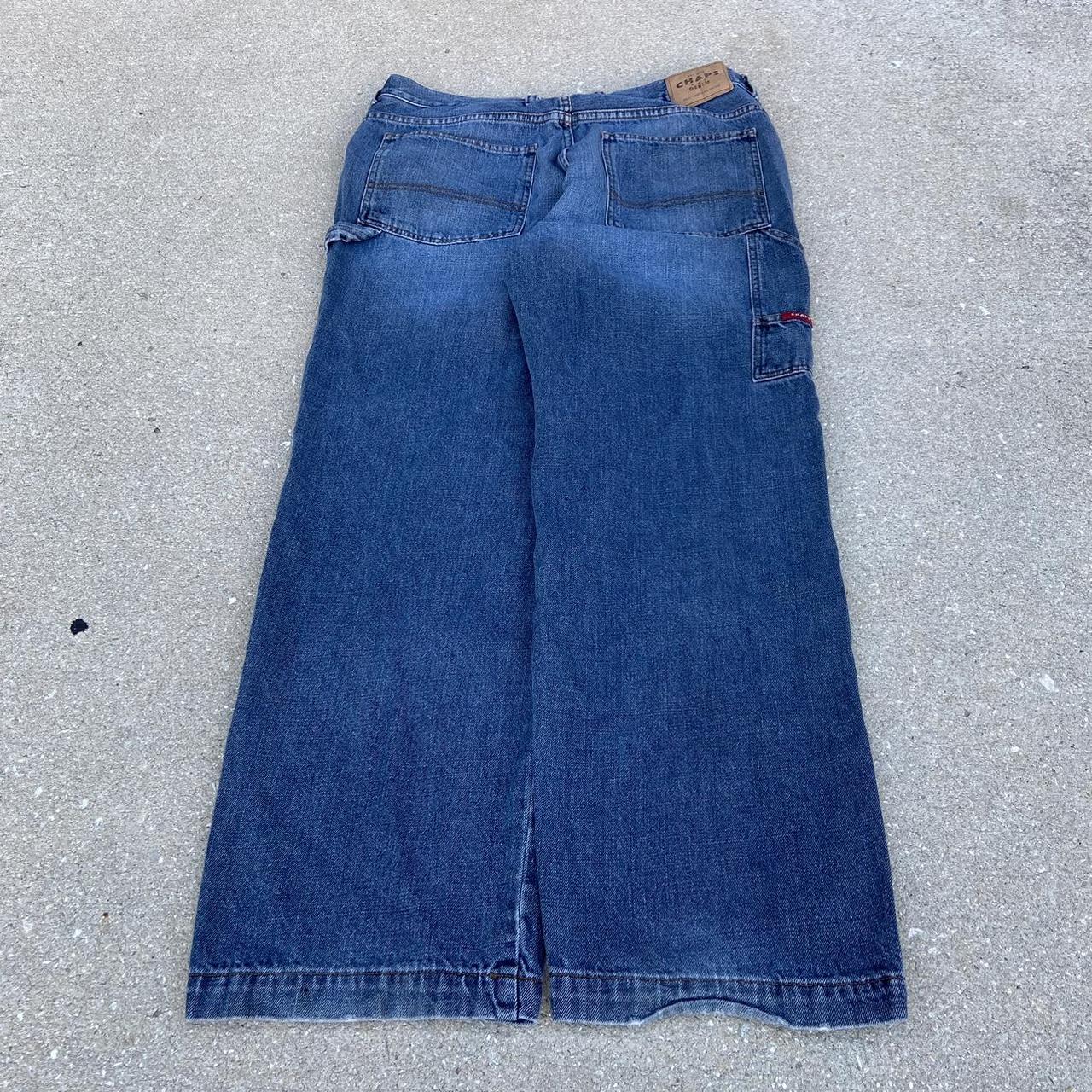 Vintage Y2K baggy wide leg faded chaps carpenter... - Depop