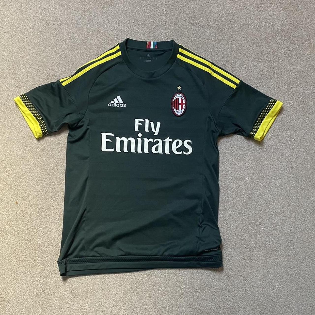 Ac Milan Green and Yellow kit, football top. Fly... - Depop