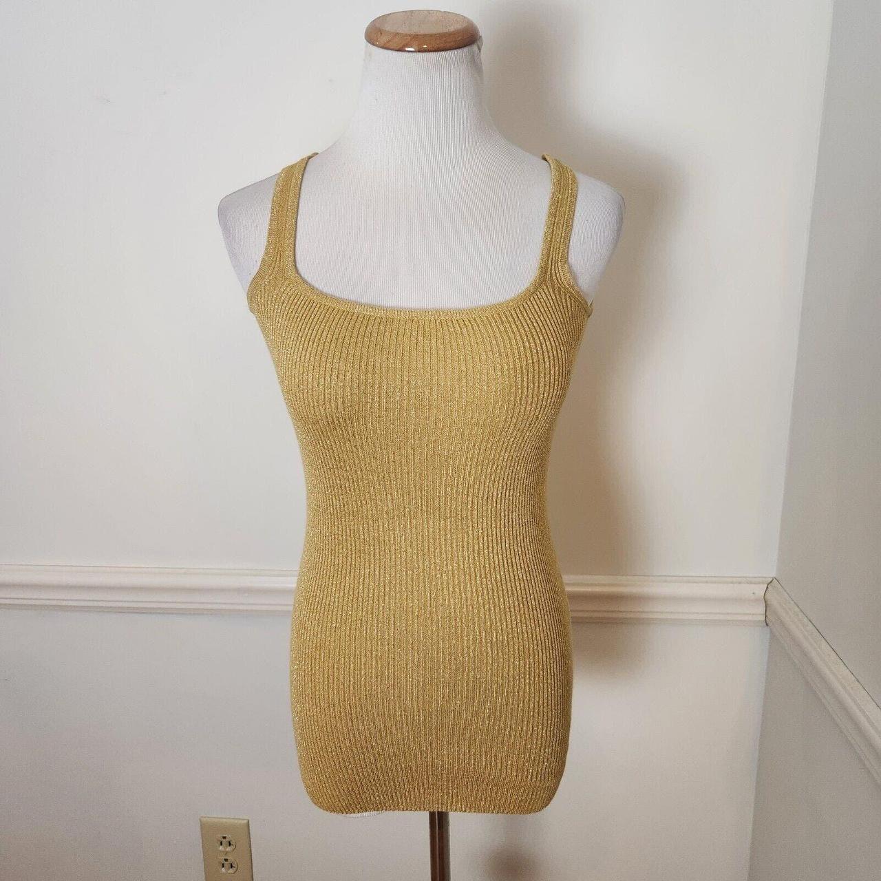 Double D Ranch Tank Top XS Womens Gold Metallic... - Depop