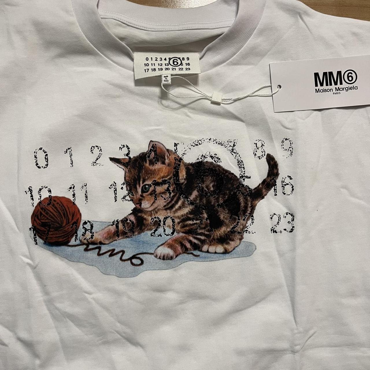 MM6 Maison Margiela cat tee 100% cotton Large: Pit... | Depop