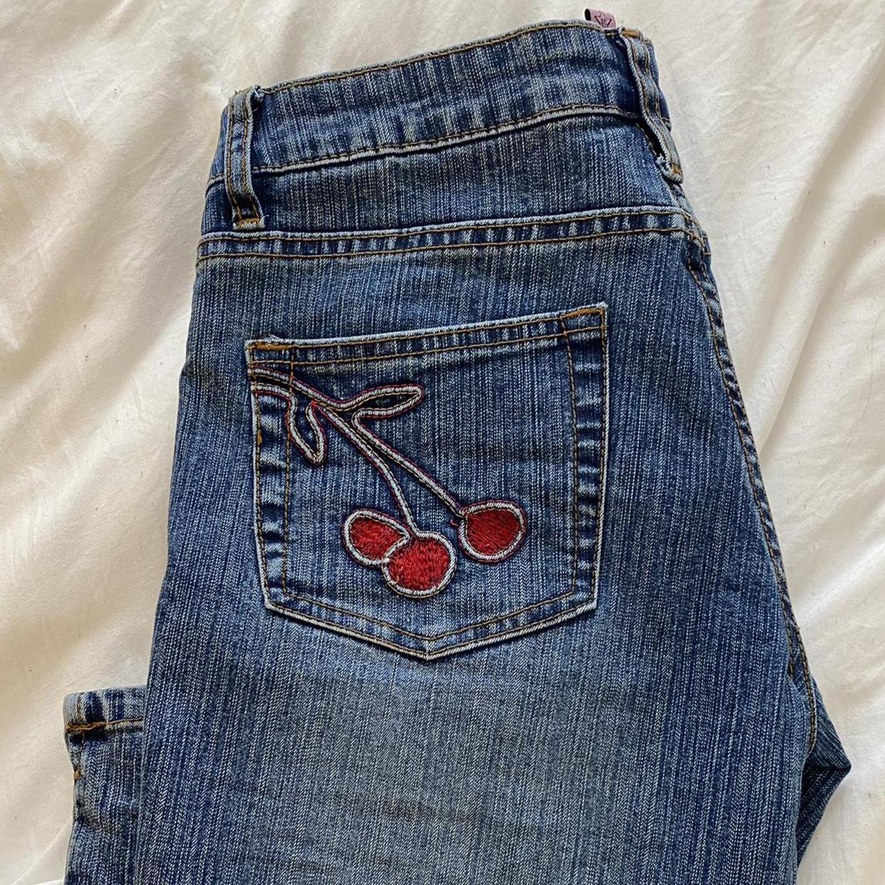 These cherry jeans are gorgeous🖤🍒💄 The brand is... - Depop