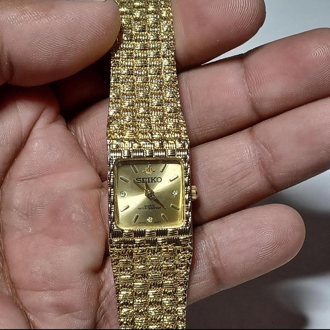 SEIKO Ladies 18K Gold Plated Watch Stainless Steel... - Depop