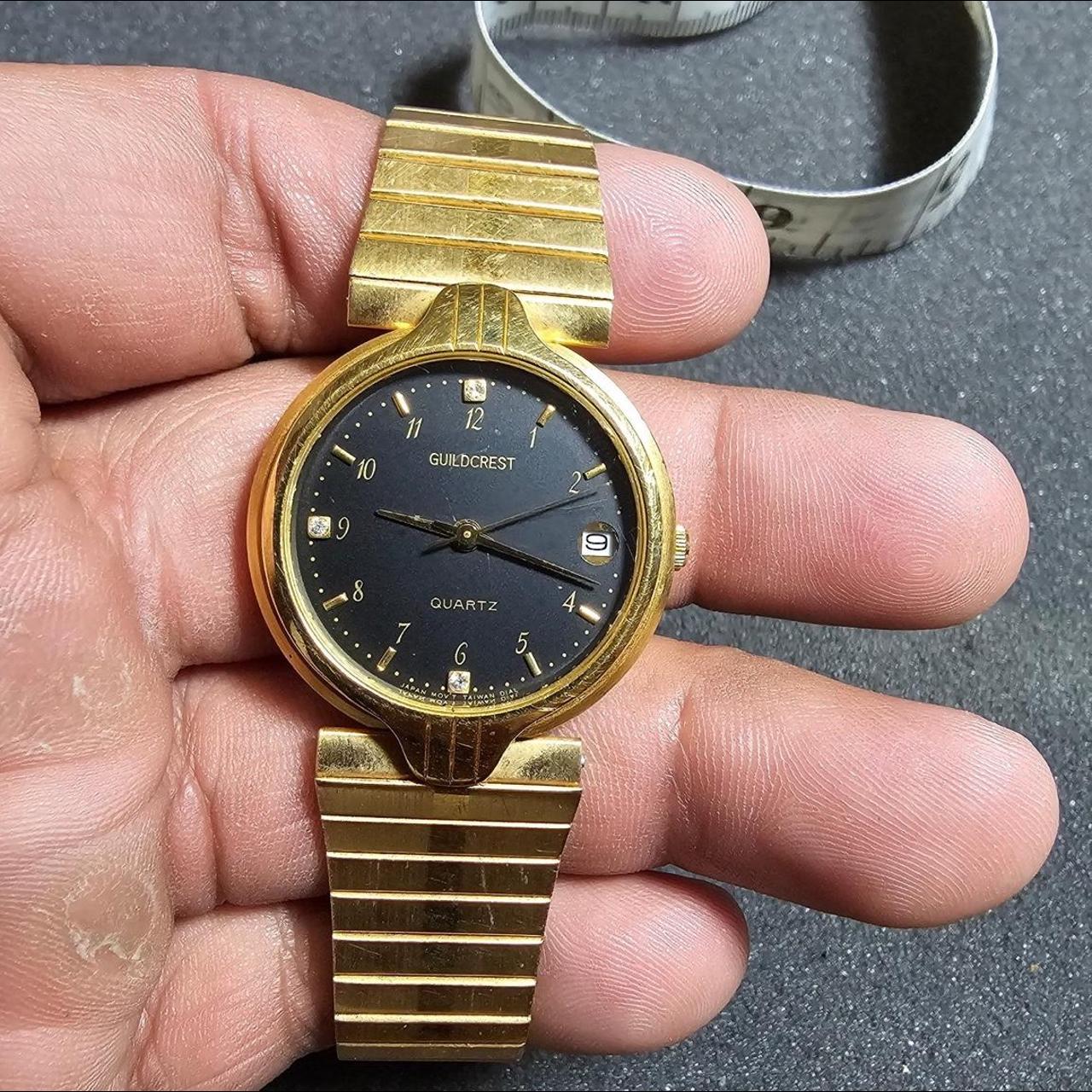 Vintage Guildcrest Ladies Quartz watch Gold Tone... - Depop