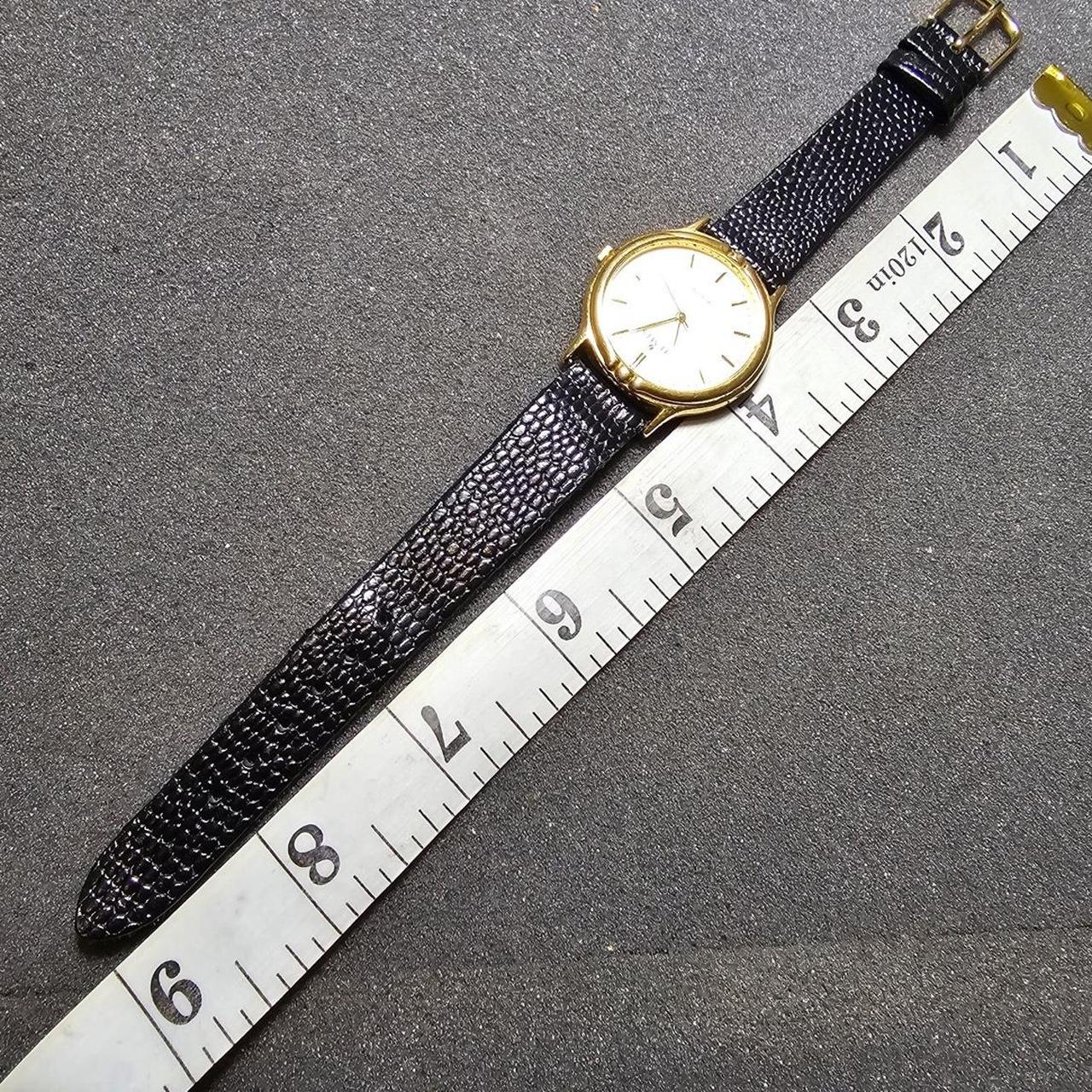 Vintage Jemis Mens Quartz Watch Gold Tone Black... - Depop