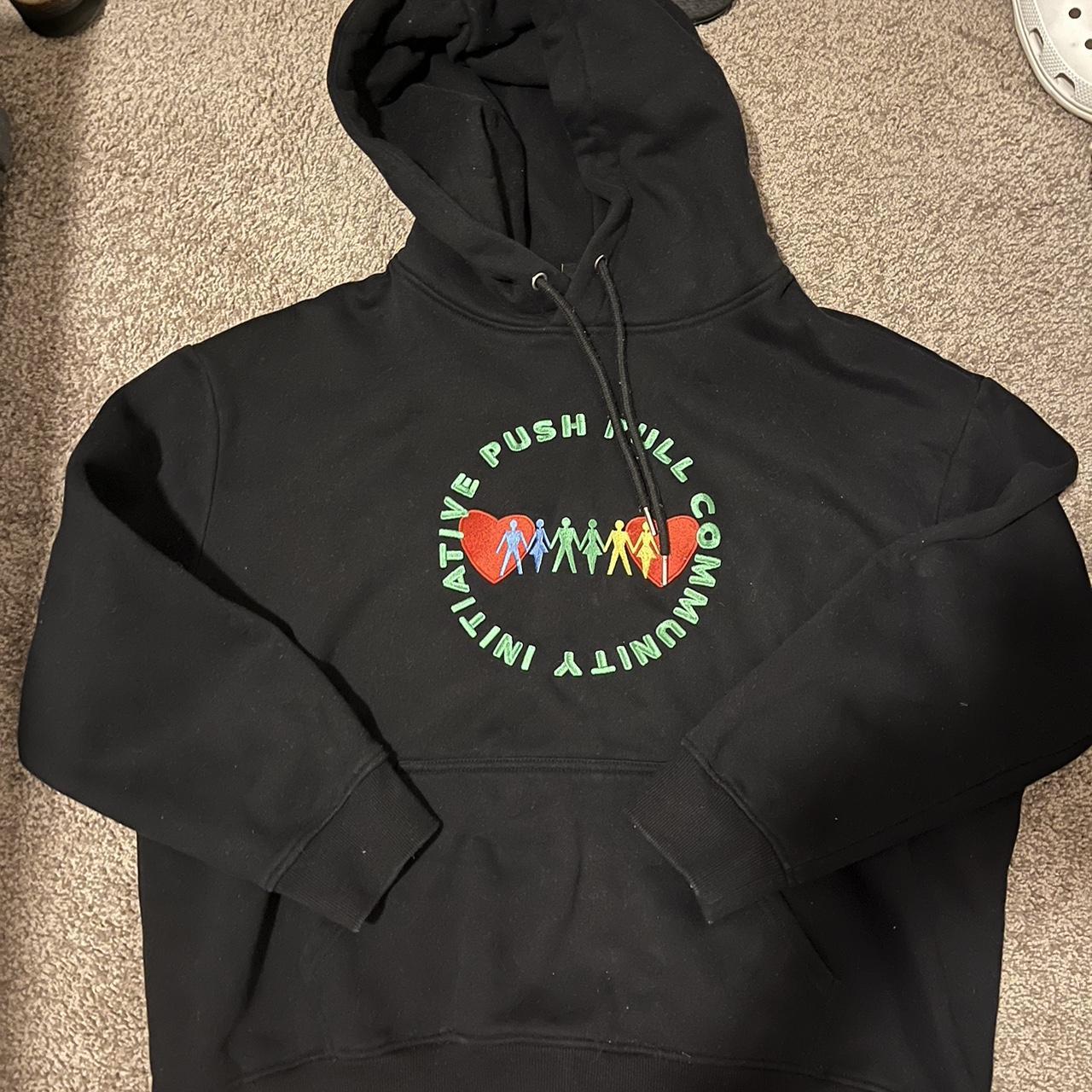 Push Pull Black Hoodie Size S/M - Depop