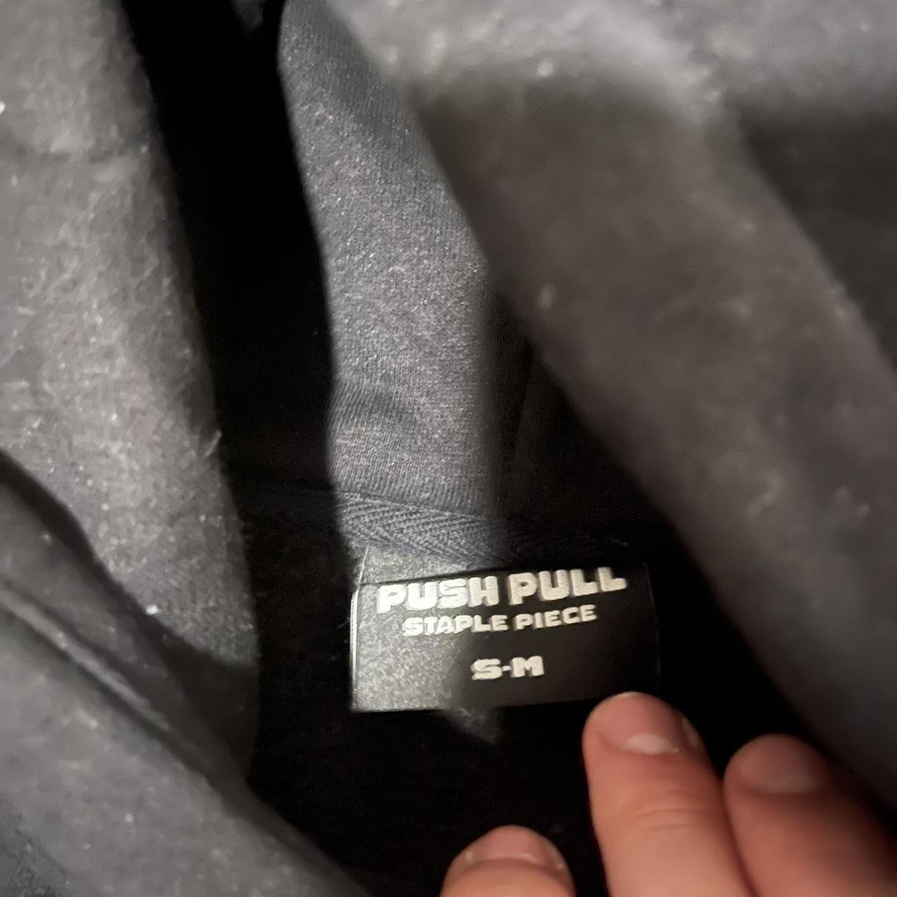Push Pull Black Hoodie Size S/M - Depop