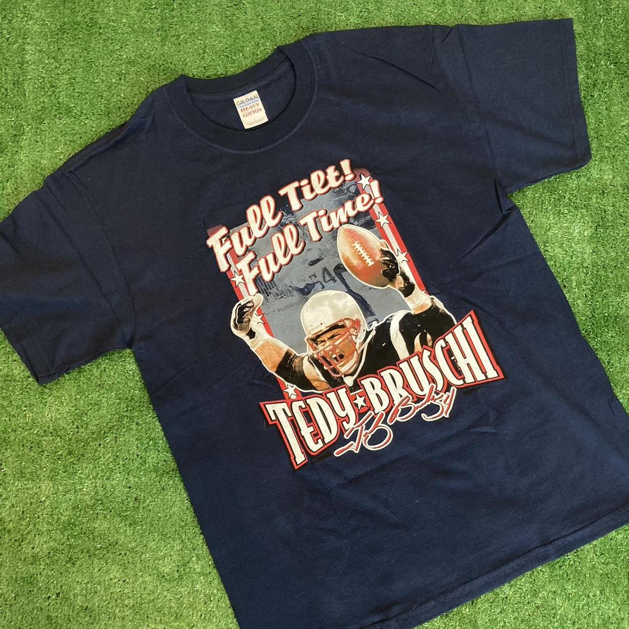 Vintage Tedy Bruschi New England Patriots T-Shirt... | Depop