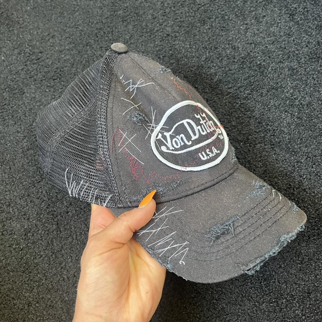 Vintage von Dutch trucker cap Handmade distressed... - Depop