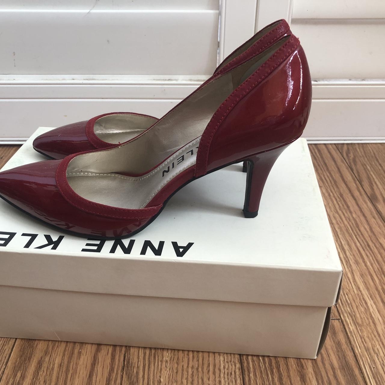 Anne Klein Burgundy/ red shimmery patent leather... | Depop