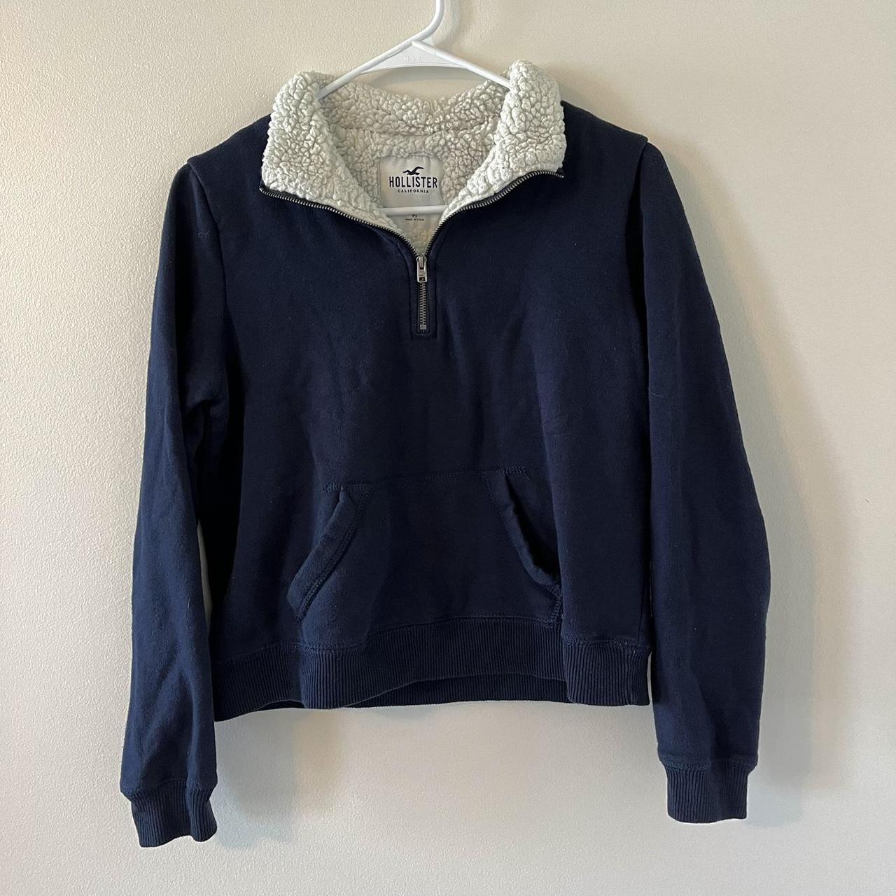 women’s hollister quarter zip w sherpa lined... - Depop