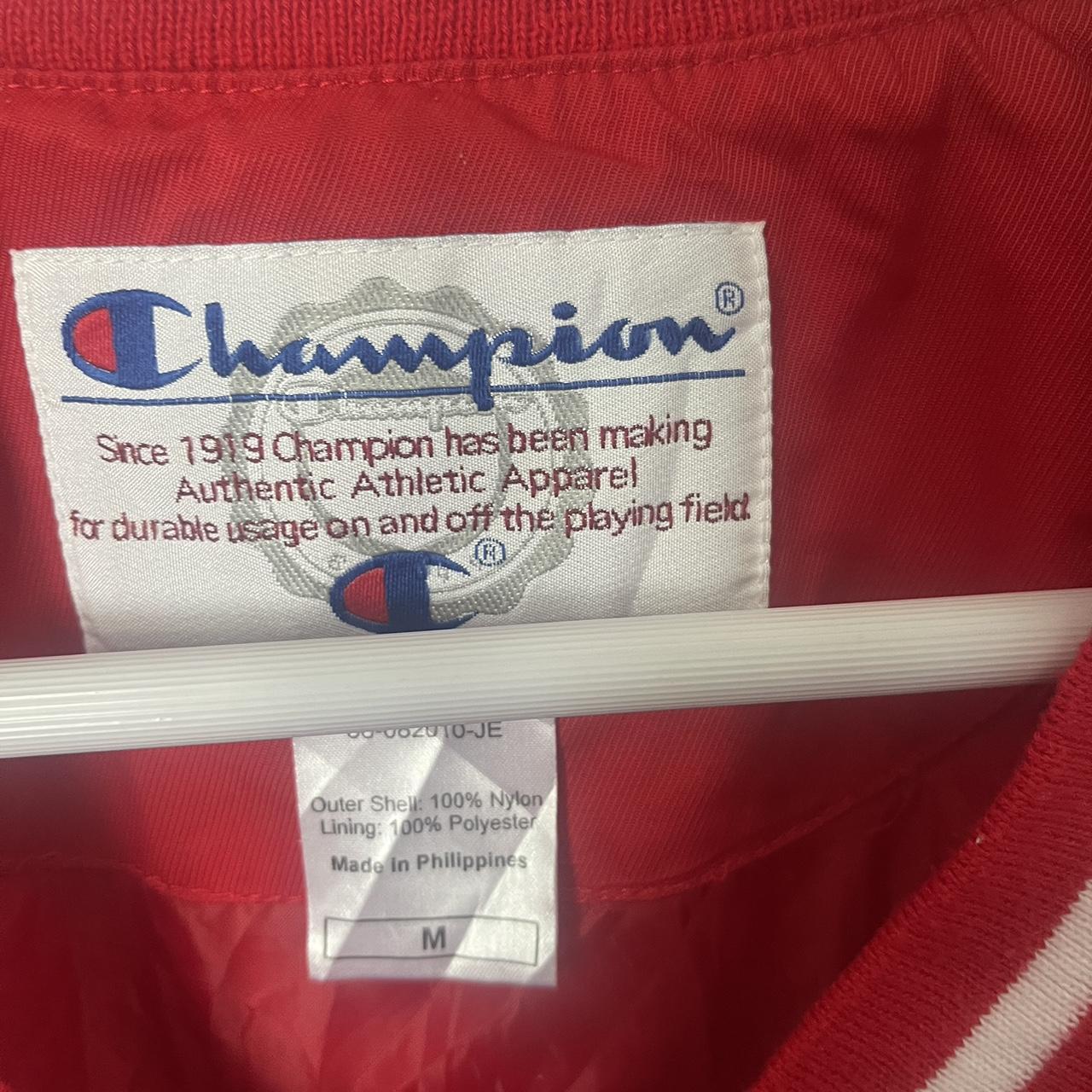 VINTAGE Champion Mens Jacket Medium Red Windbreaker... - Depop