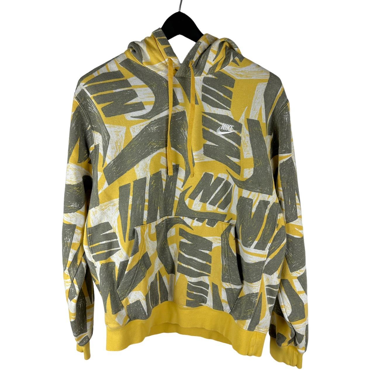 Mens Y2K Nike All Over Print Swoosh Yellow Graphic... - Depop