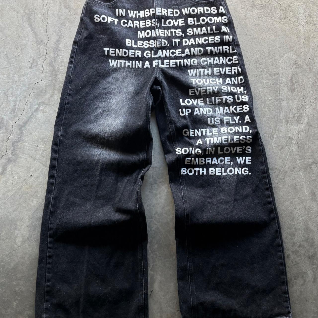 Ihatestars black baggy poem jeans 29 waist No... | Depop