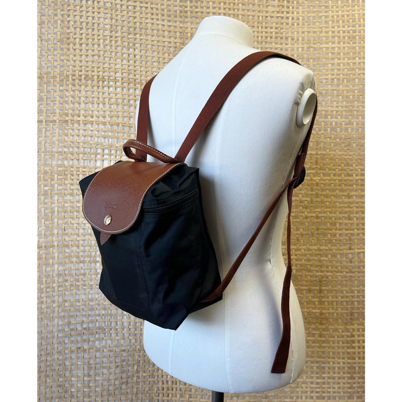 Longchamp Le Pliage Nylon Canvas Backpack Black 11”... - Depop