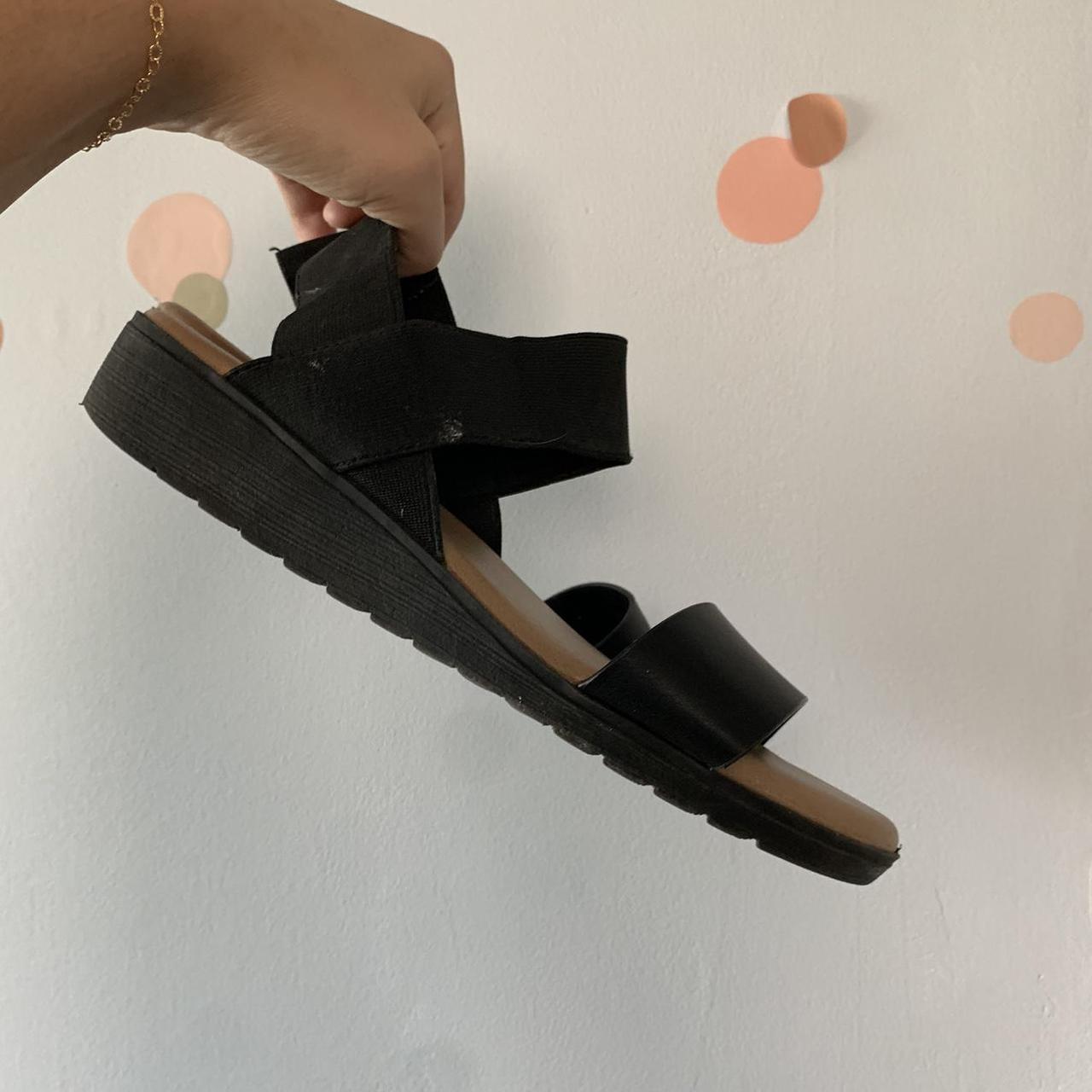 black sandals • size 7 casual sandals with a... - Depop