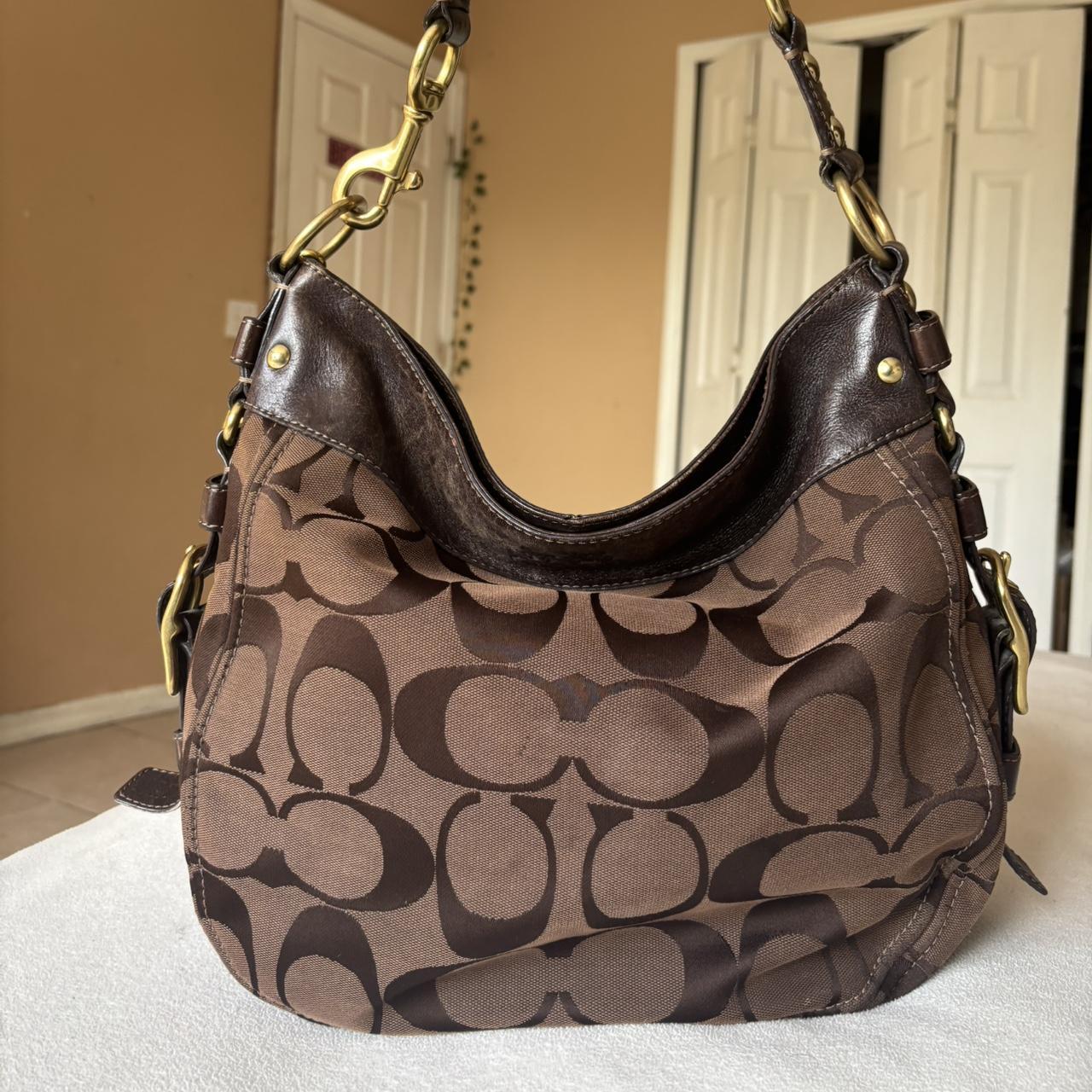 -large chocolate brown coach Zoe -perfect for... | Depop