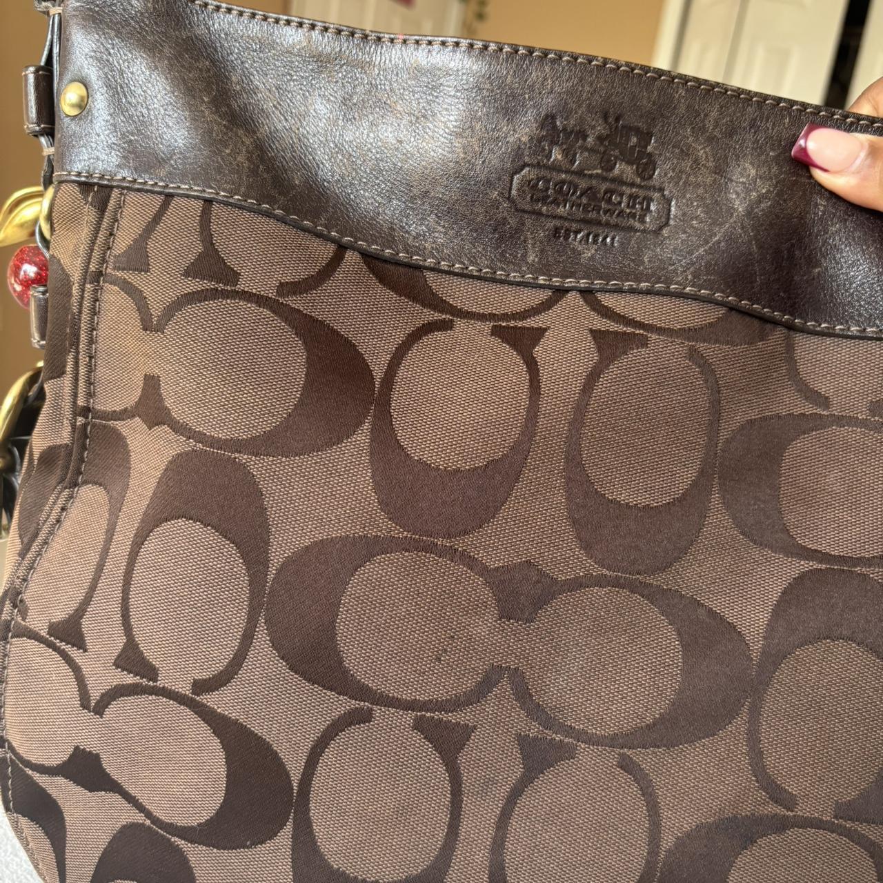 -large chocolate brown coach Zoe -perfect for... | Depop