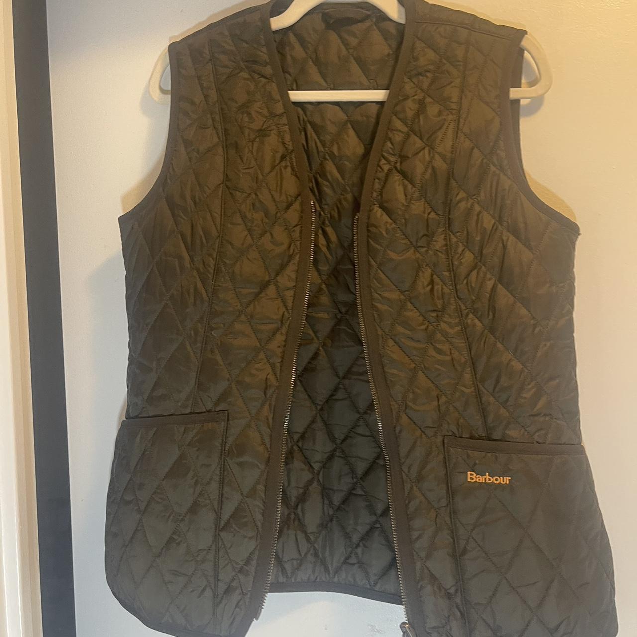 Barbour Dark Green Semi Puffer vest - worn once... - Depop