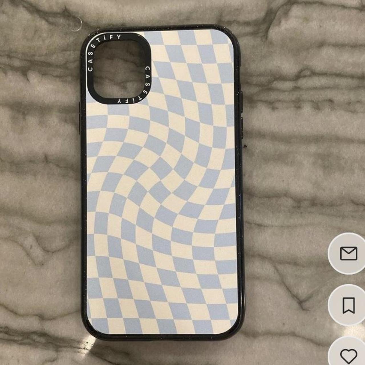 Iphone 11 Blue and White Pattern Casetify Case... - Depop