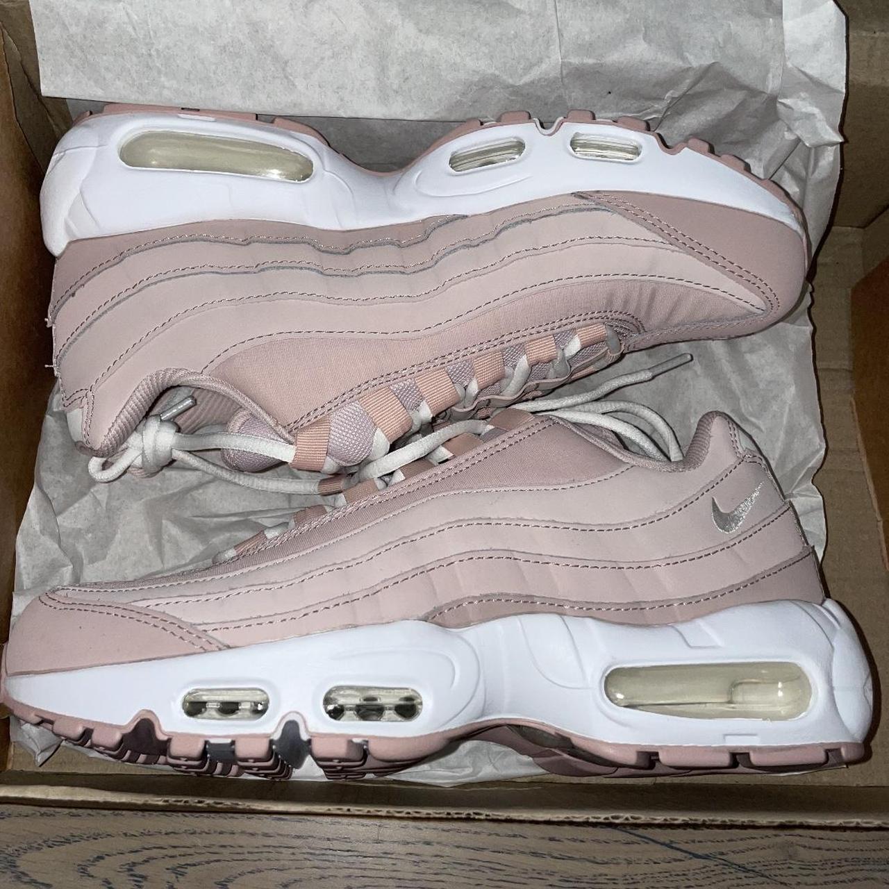 Nike air max 95s / Pink and white / Women’s Size 5 /... - Depop