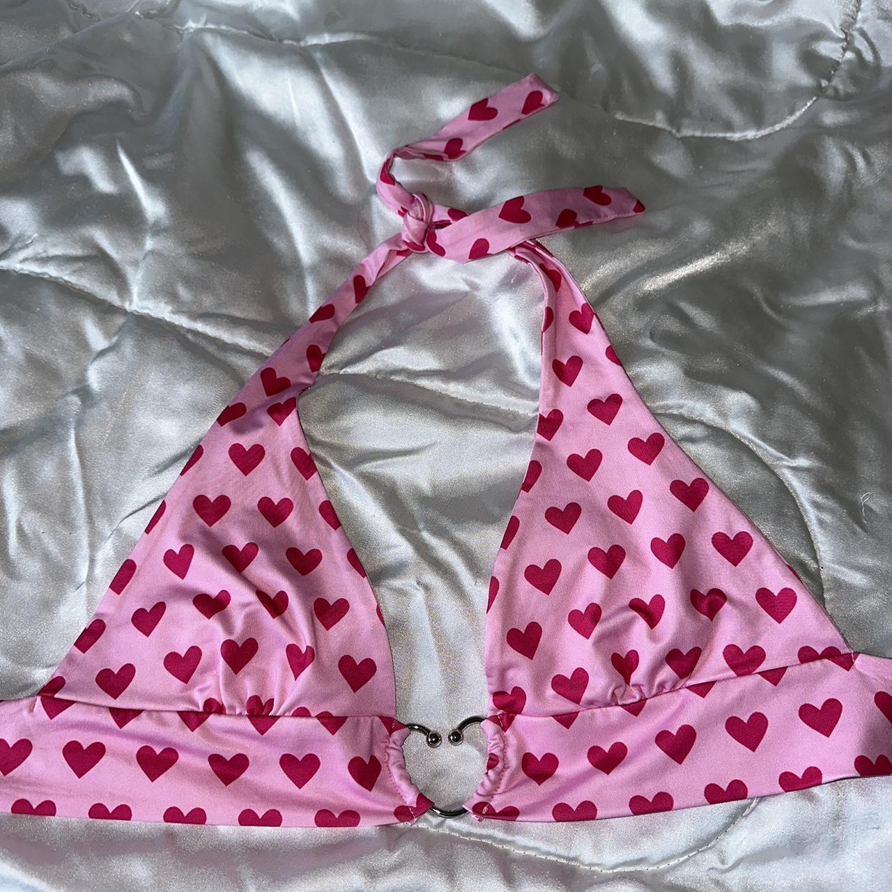 sugar and vapor pink heart top heart shaped... - Depop