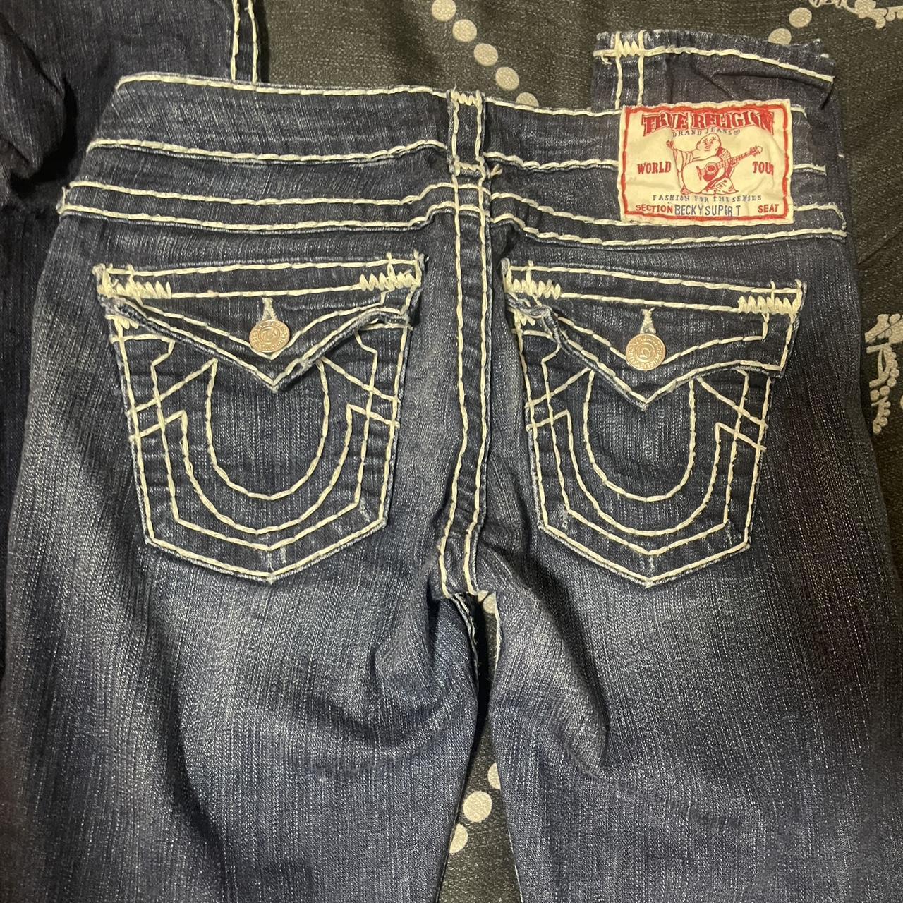 White stitch true religion bootcut jeans! - Depop